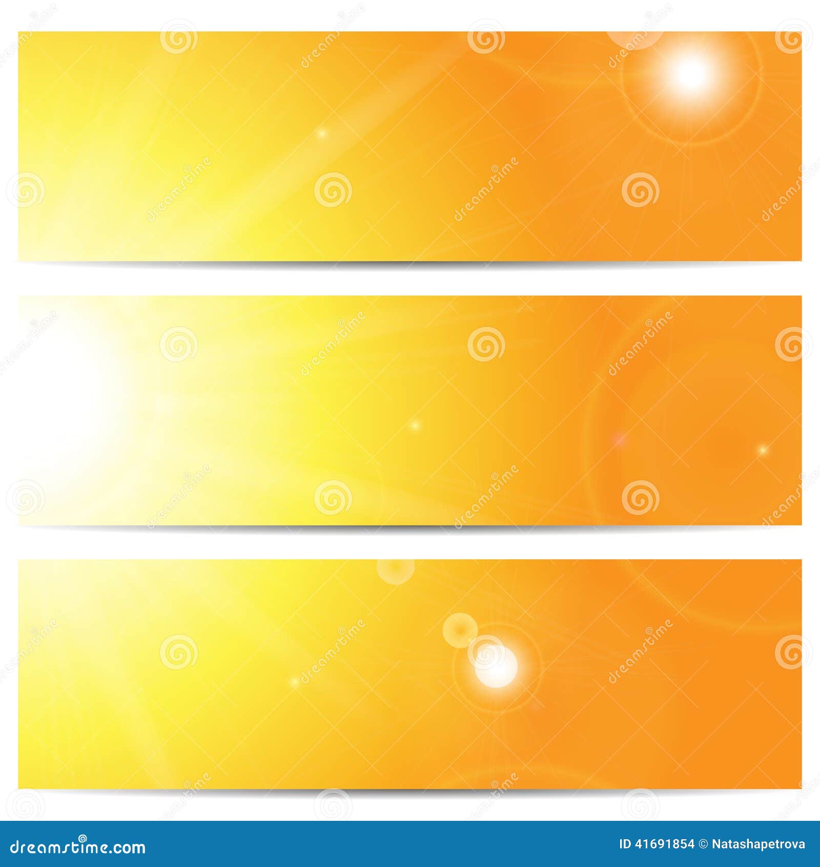Set of Banners with the Sun and Sunlight Stock Vector - Illustration of ...