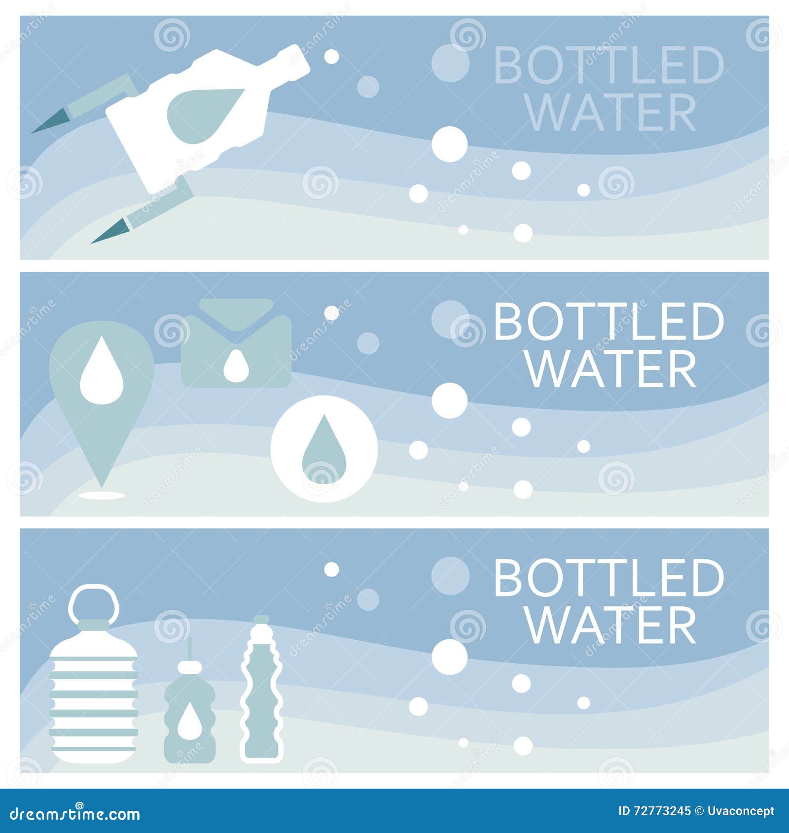 Set of Banners for Theme Bottled Flat Design. Vector Illus Stock Vector ...