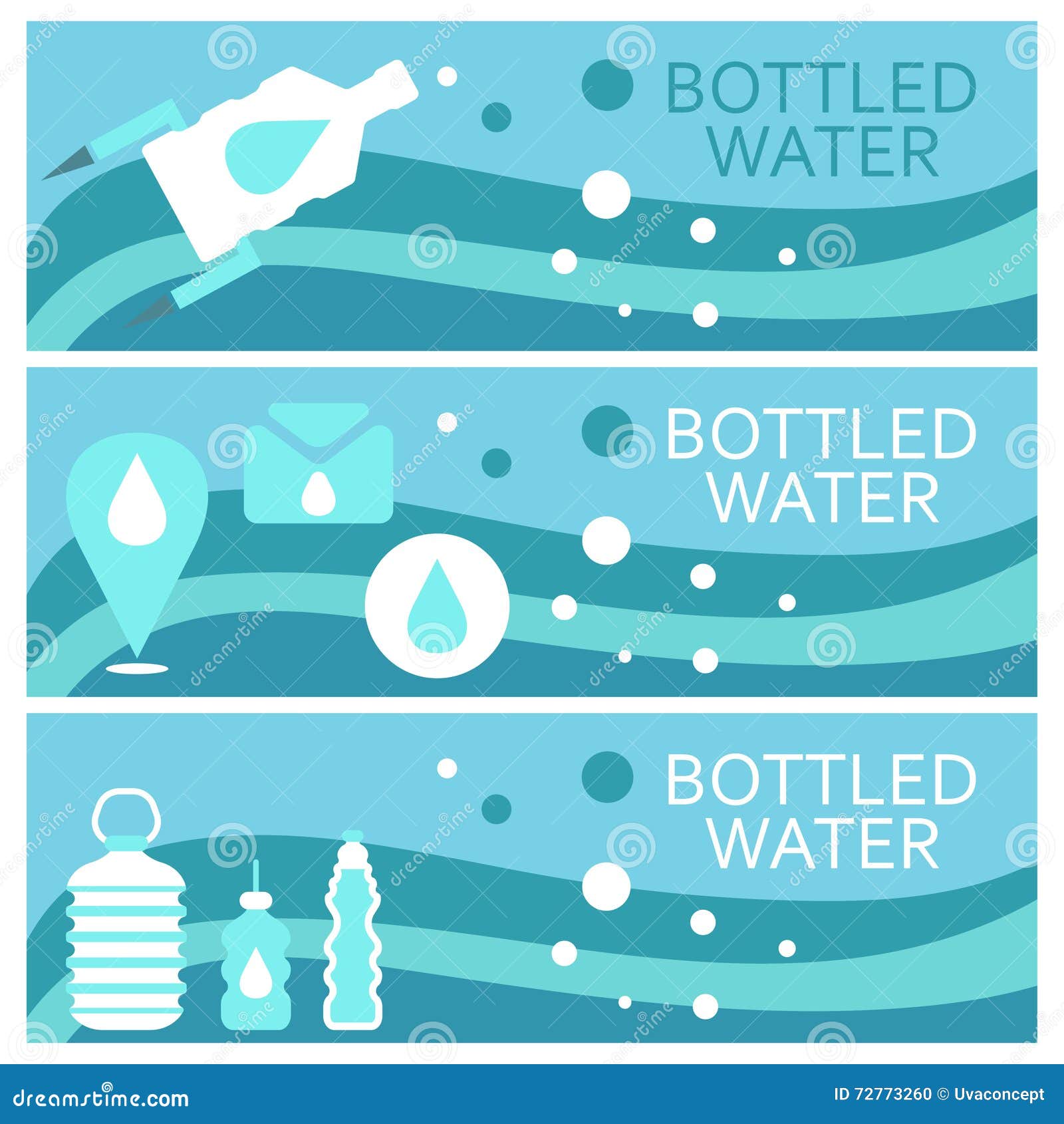 Set of Banners for Theme Bottled Flat Design. Vector Illus Stock Vector ...