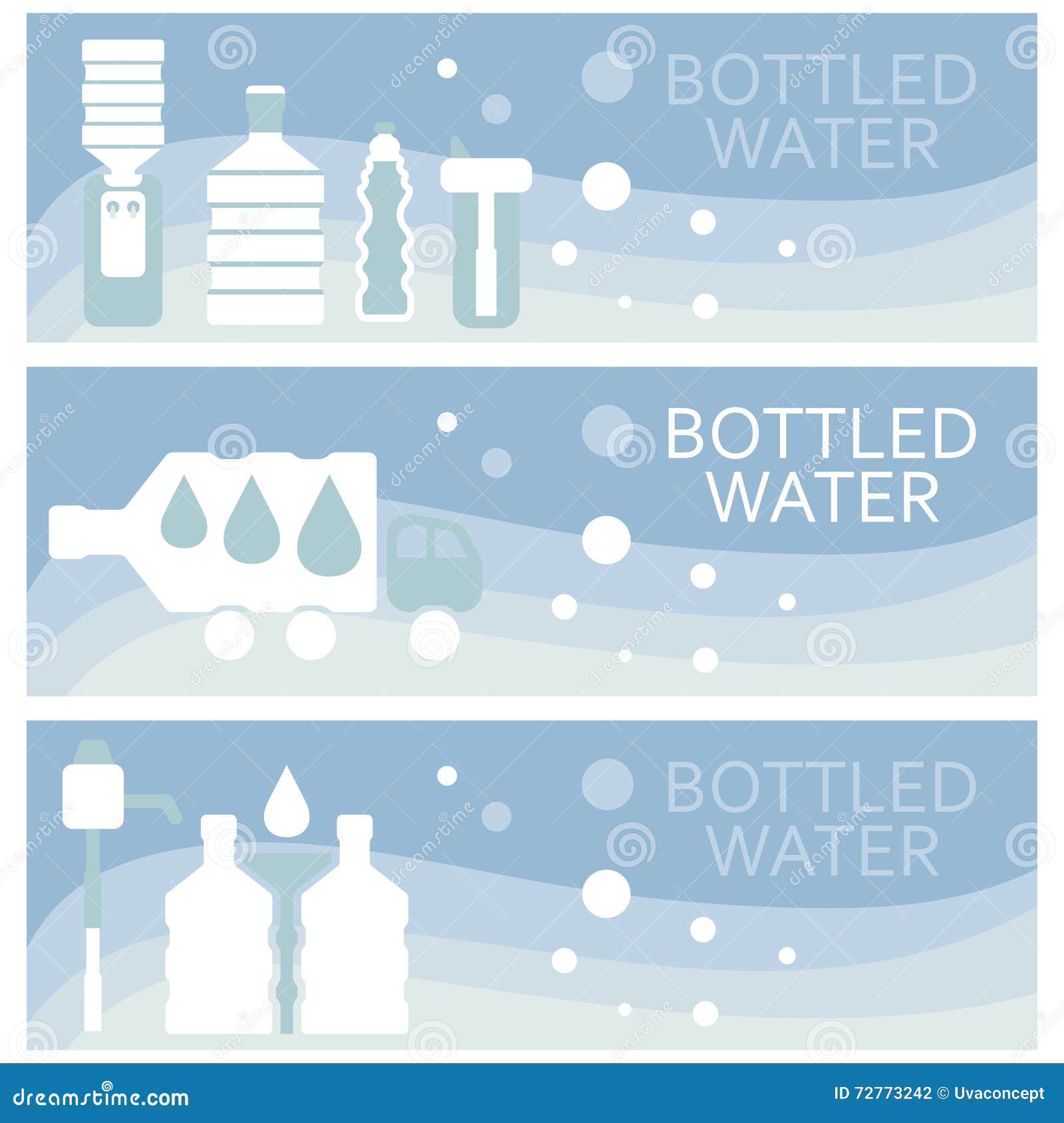 Set of Banners for Theme Bottled Flat Design. Vector Stock Vector ...