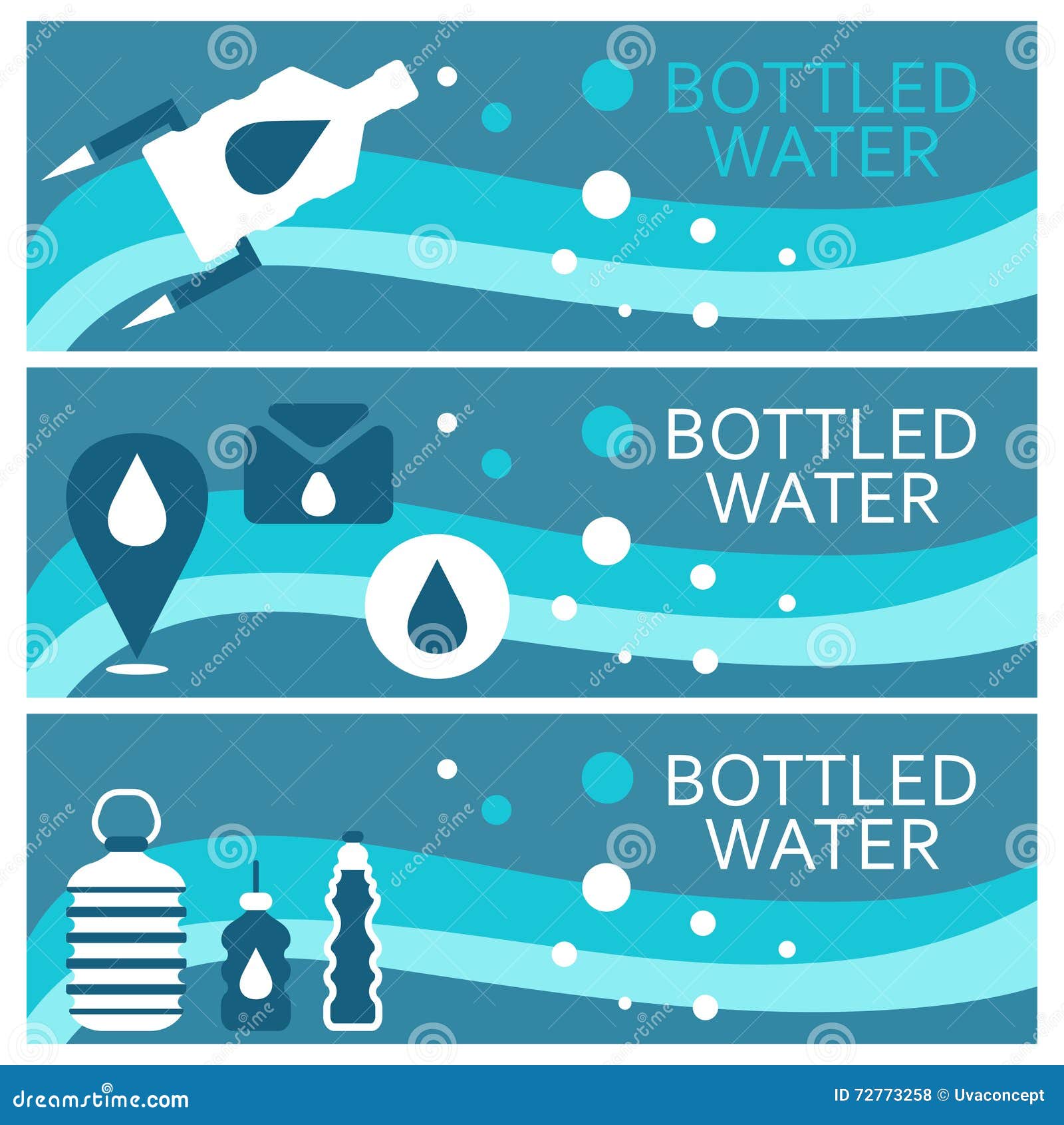 Set of Banners for Theme Bottled Flat Design. Vector Stock Vector ...