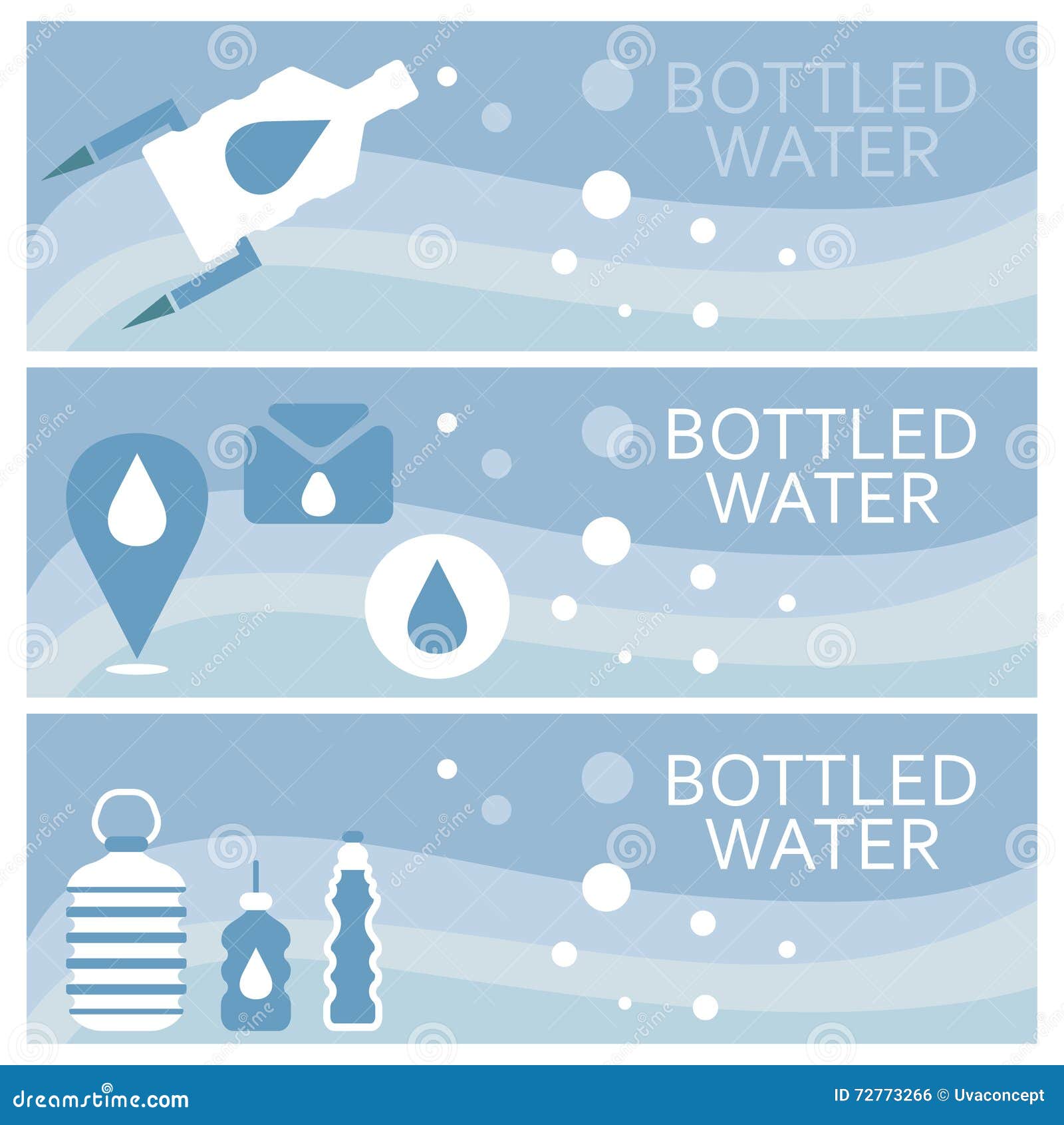 Set of Banners for Theme Bottled Flat Design. Stock Vector ...