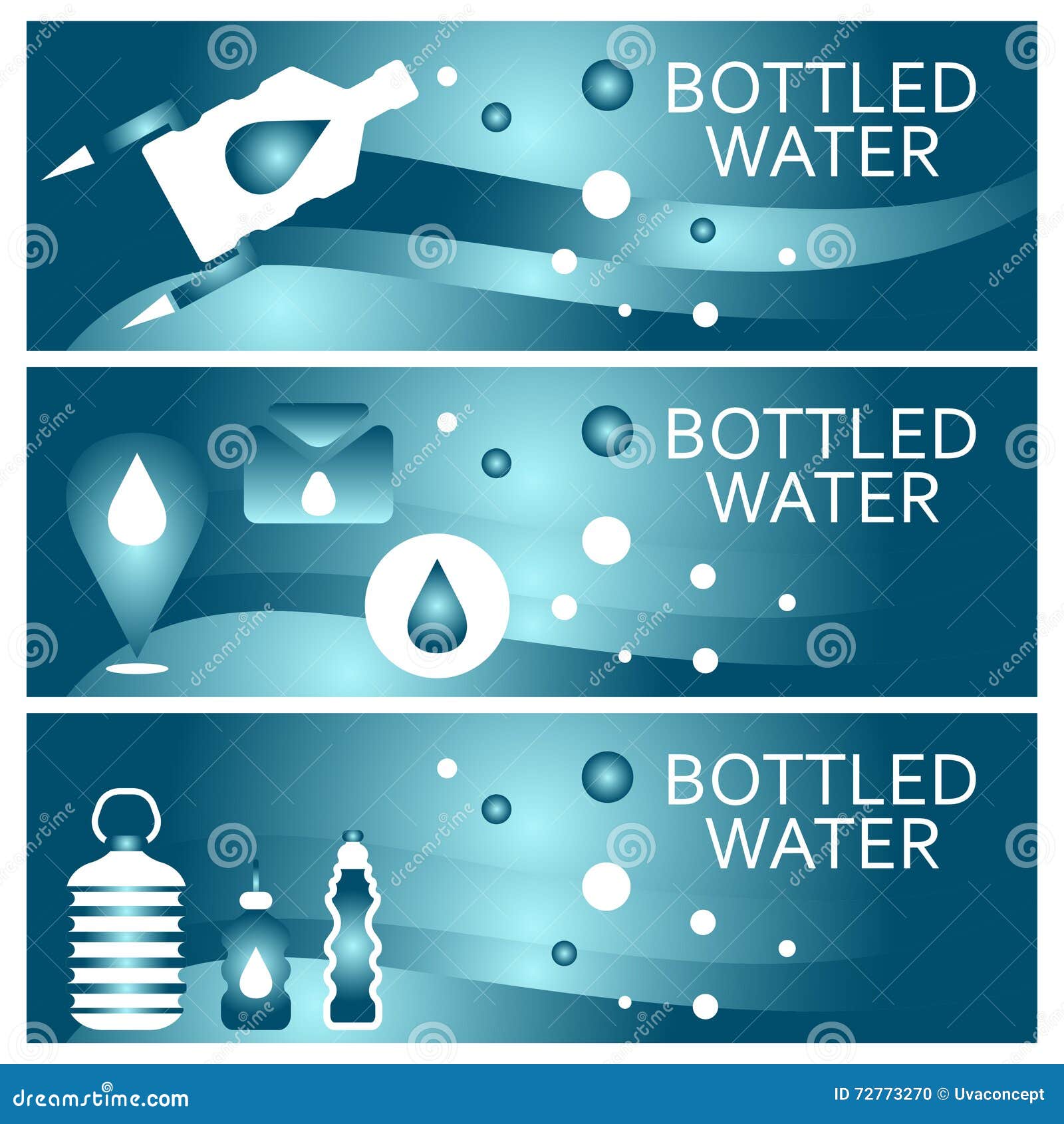 Set of Banners for Theme Bottled Water Design. Vector Illus Stock ...