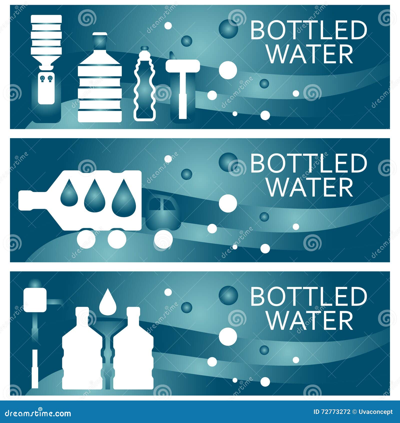 Set of Banners for Theme Bottled Water Design. Vector Illus Stock ...