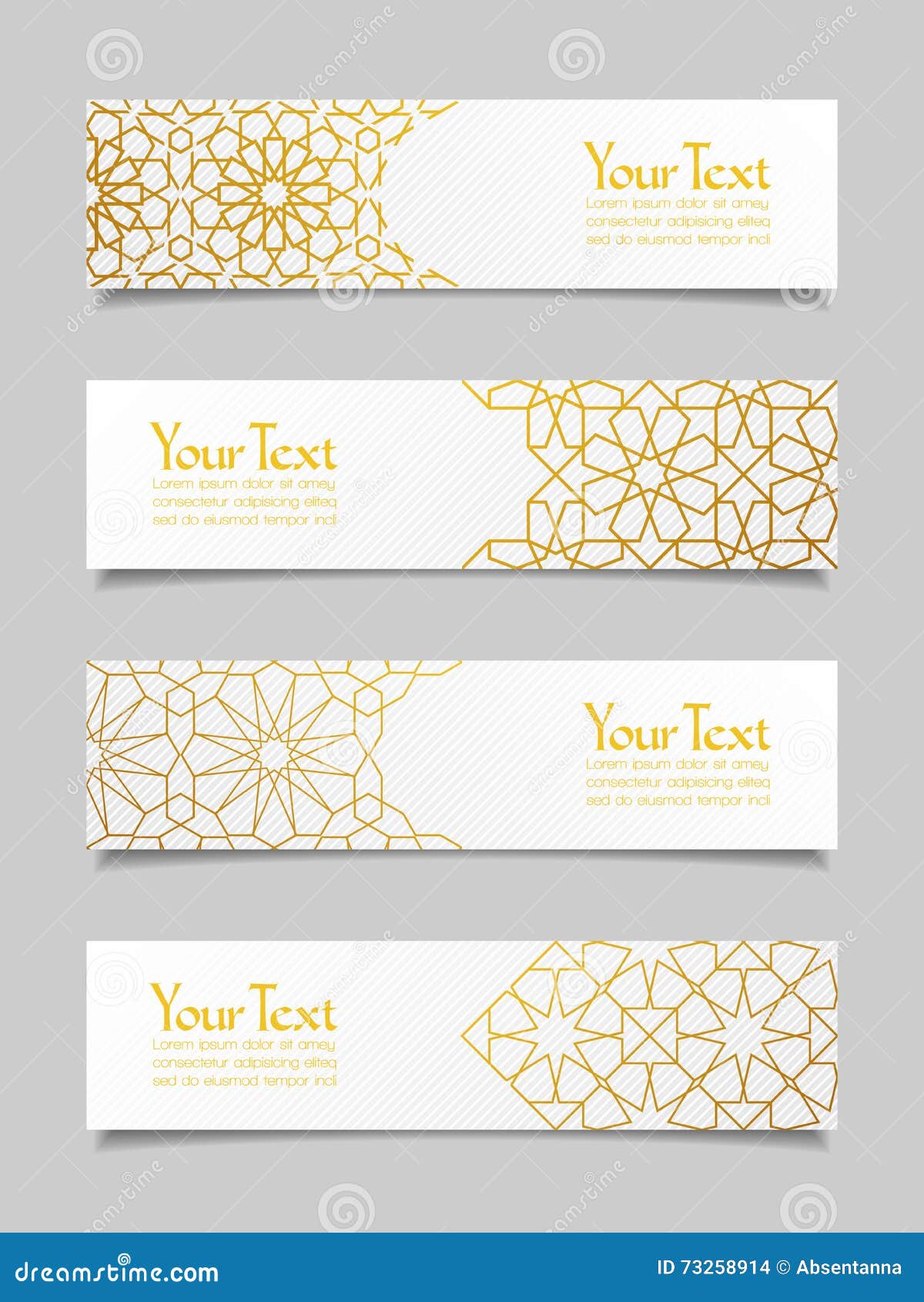 Set of Banners with Traditional Ornament Stock Vector - Illustration of ...