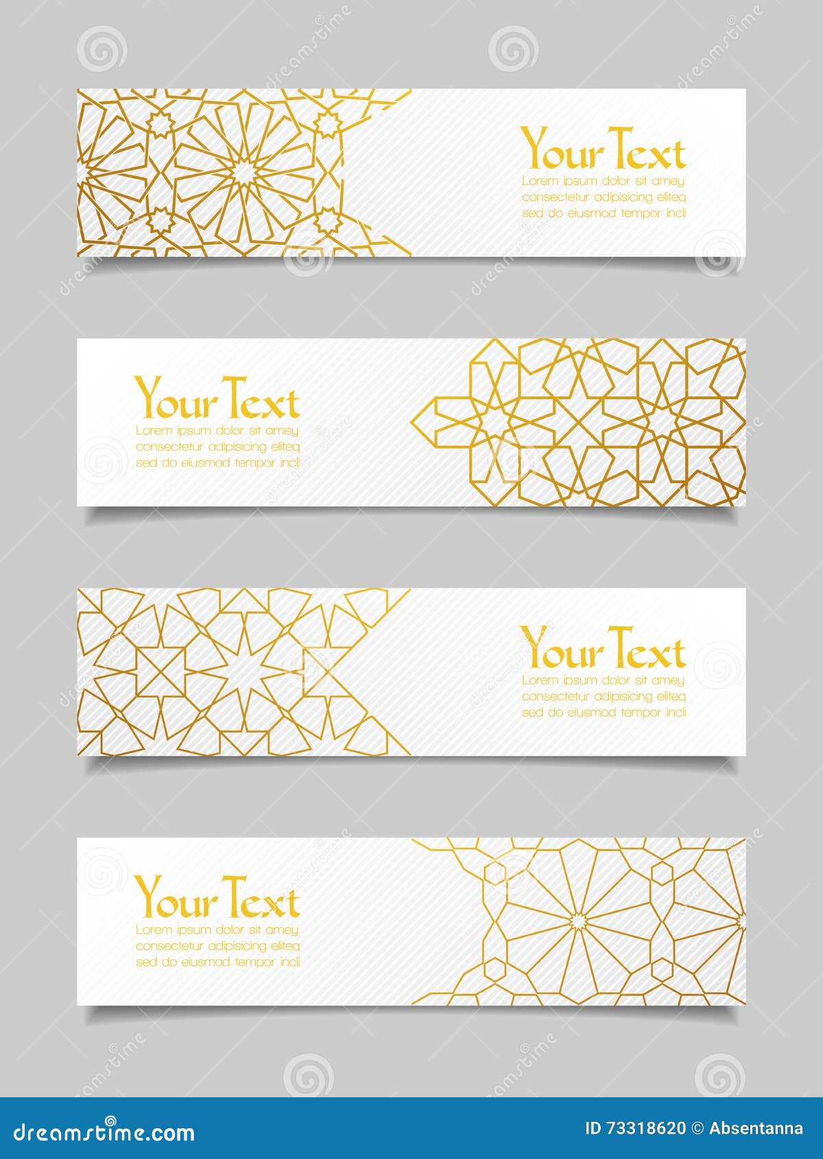 Set of Banners with Traditional Ornament Stock Vector - Illustration of ...