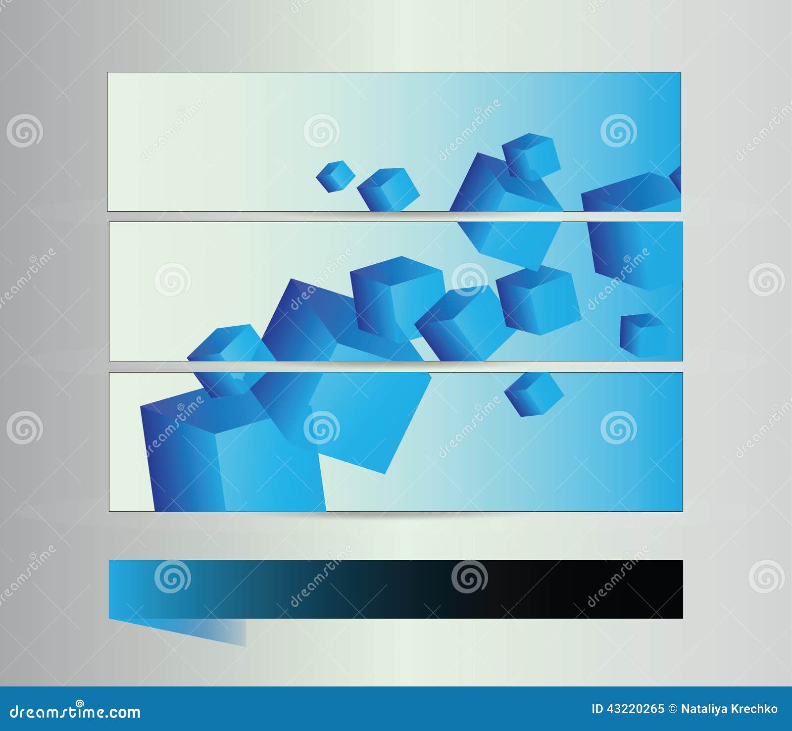 Set of banners stock vector. Illustration of block, card - 43220265