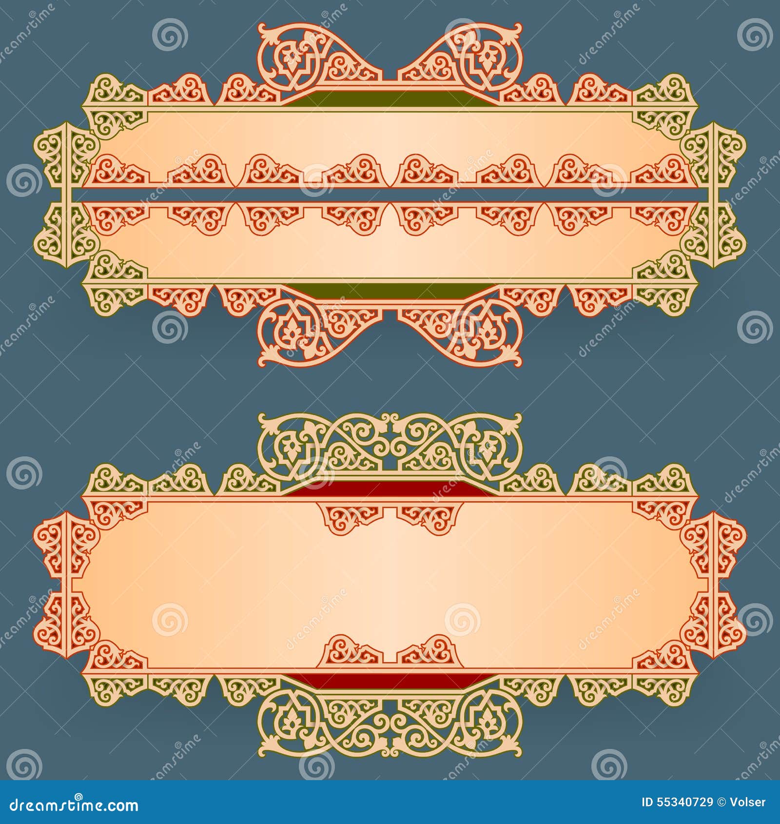 Set of Banners with Vintage, Ornamental, Arabesques Design Stock Vector ...