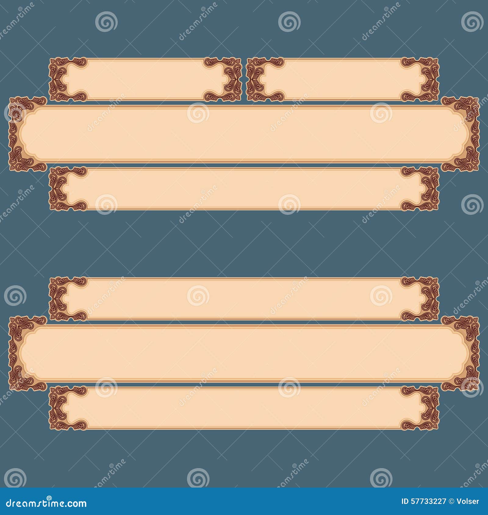 Set of Banners with Vintage, Ornamental, Arabesques Design Stock Vector ...