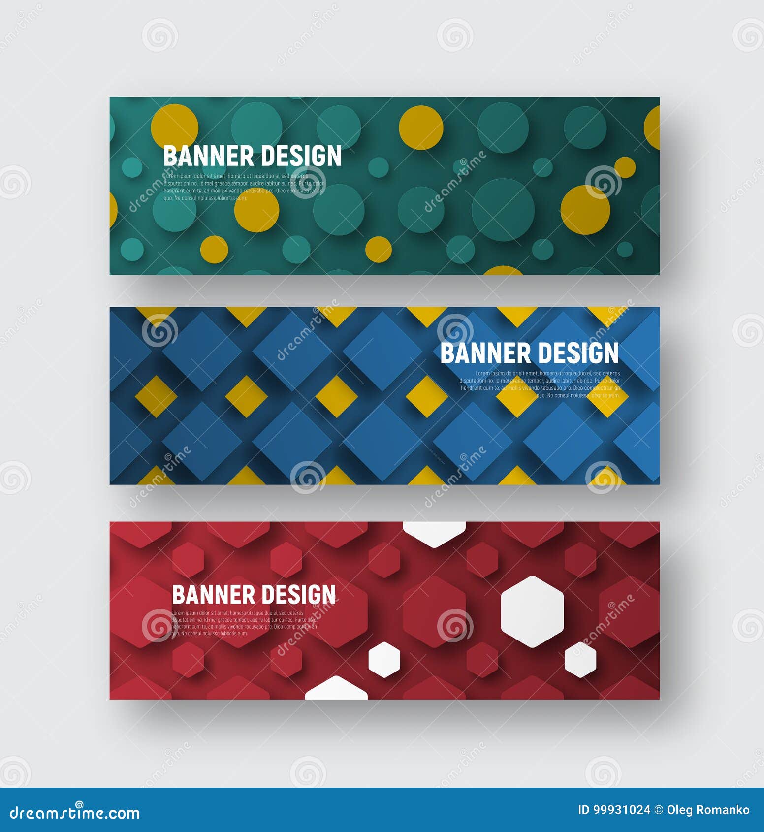 Set of Banners for a Web Site with Different Geometric Shapes on Stock ...
