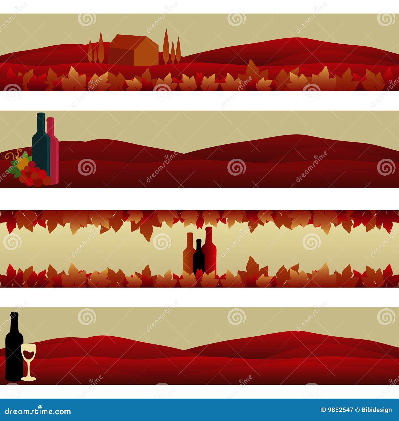 Set of Banners: Wine Theme stock vector. Illustration of delicious ...
