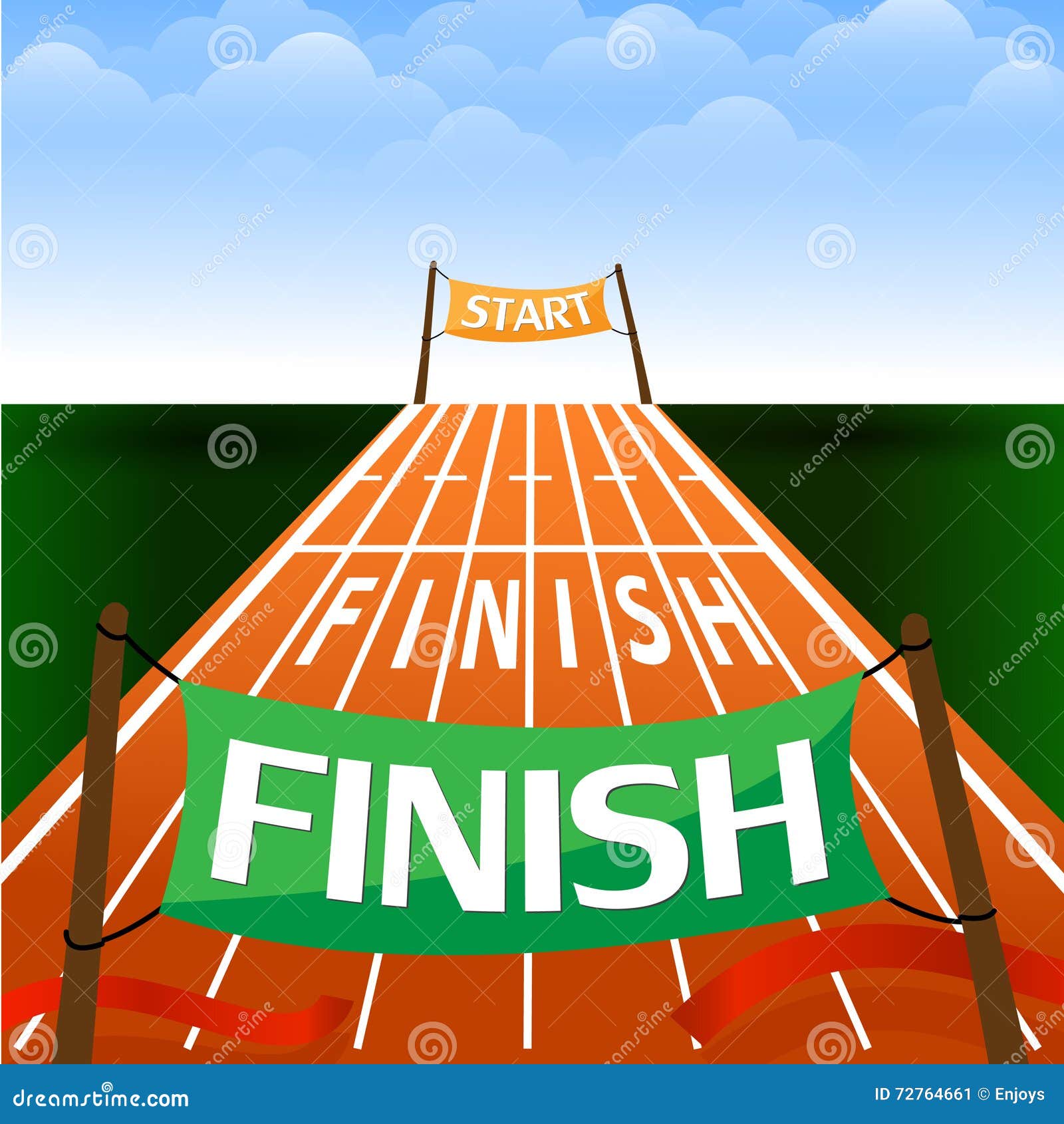 Set of Banners with the Words Start and Finish. Stock Illustration ...