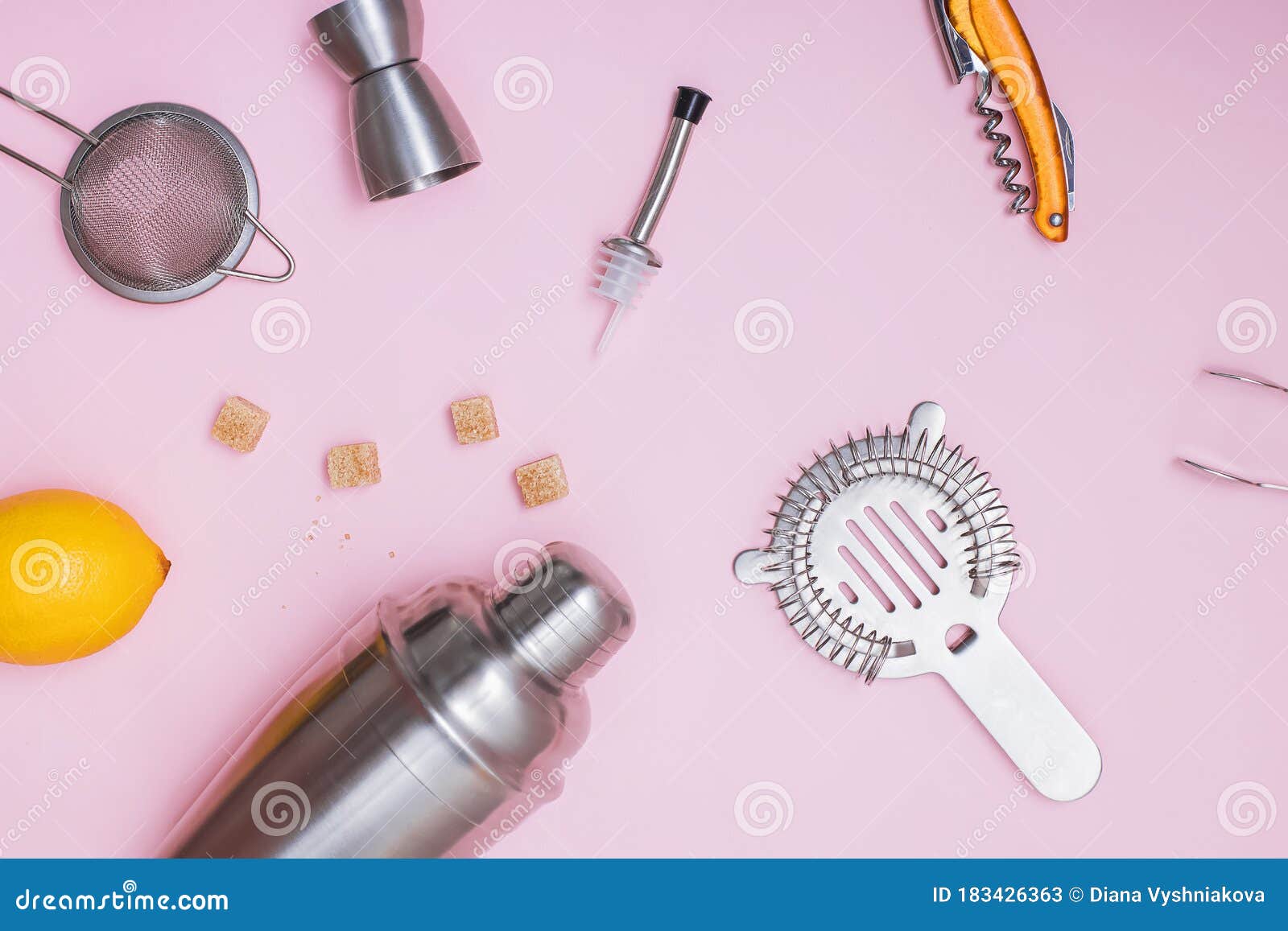 Set of Bar Accessories for Cocktail Making. Stock Image - Image of ...