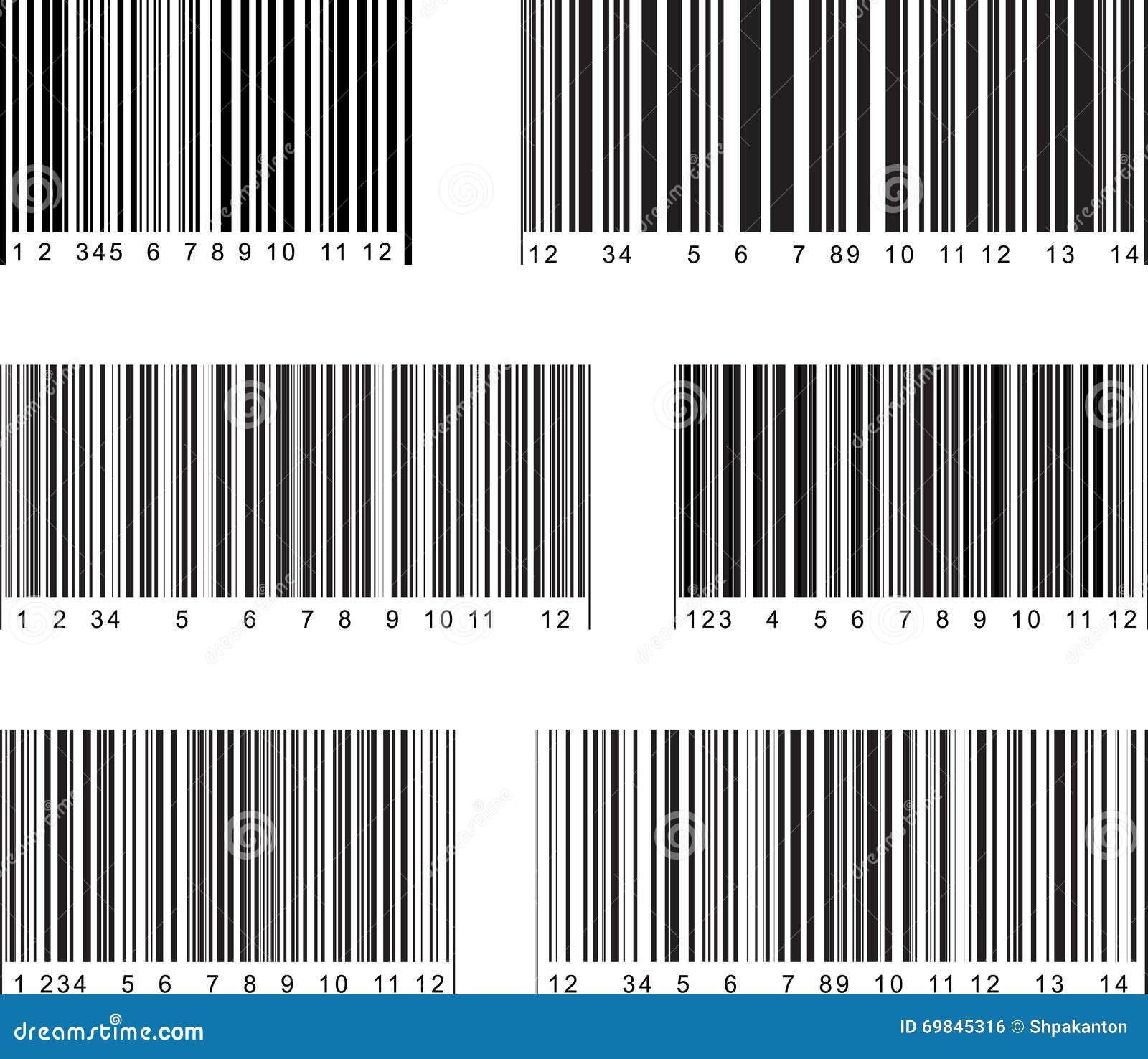 Set of 6 Bar Code Labels. Vector Illustration. Stock Vector ...