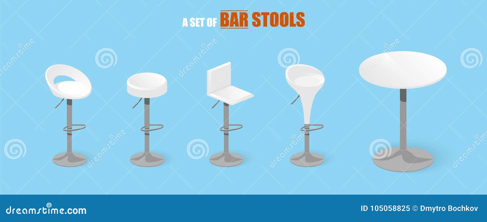 Set Of Bar Stools And Table. Stock Illustration | CartoonDealer.com ...