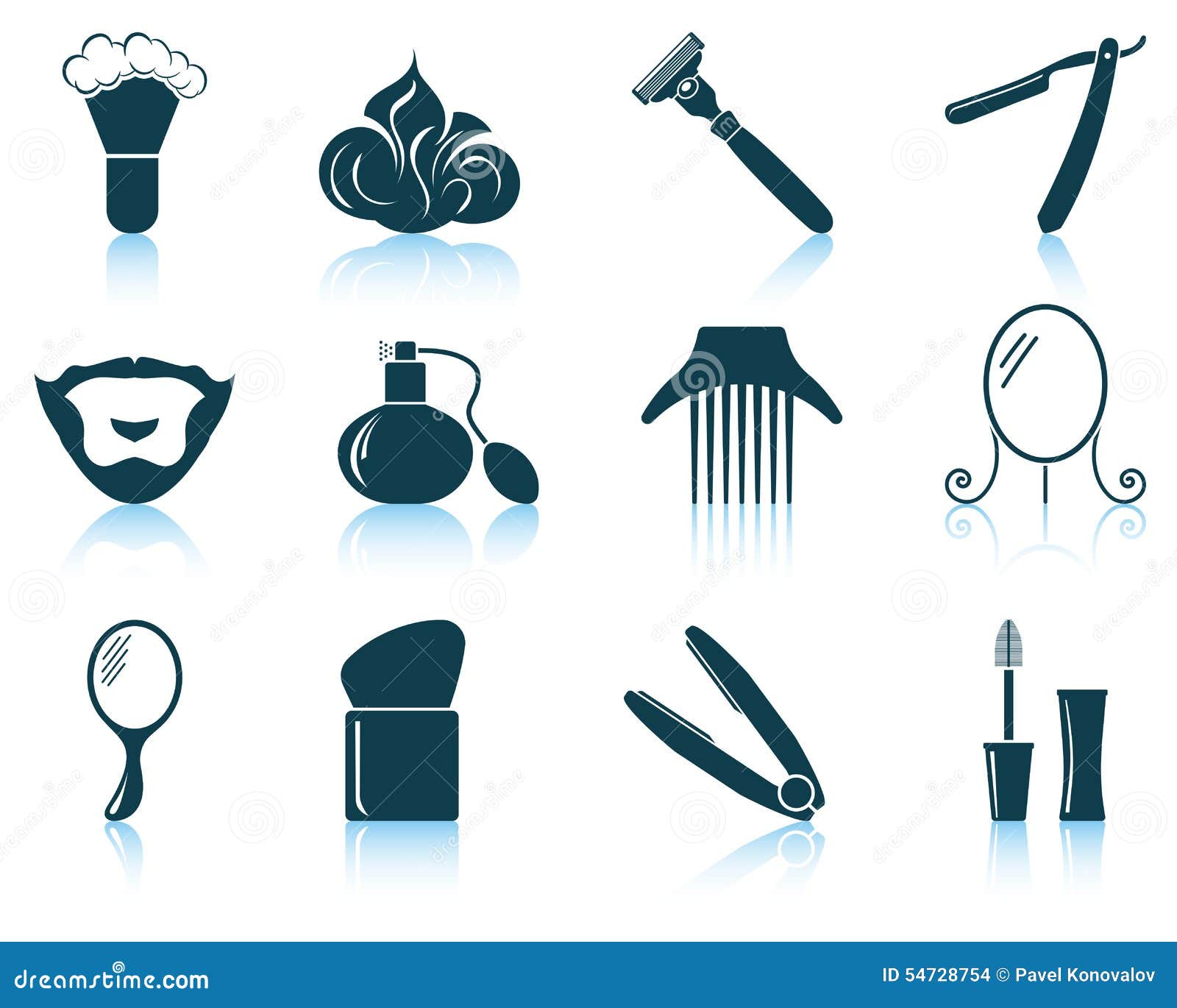 Set of barber icons stock vector. Illustration of emblem - 54728754