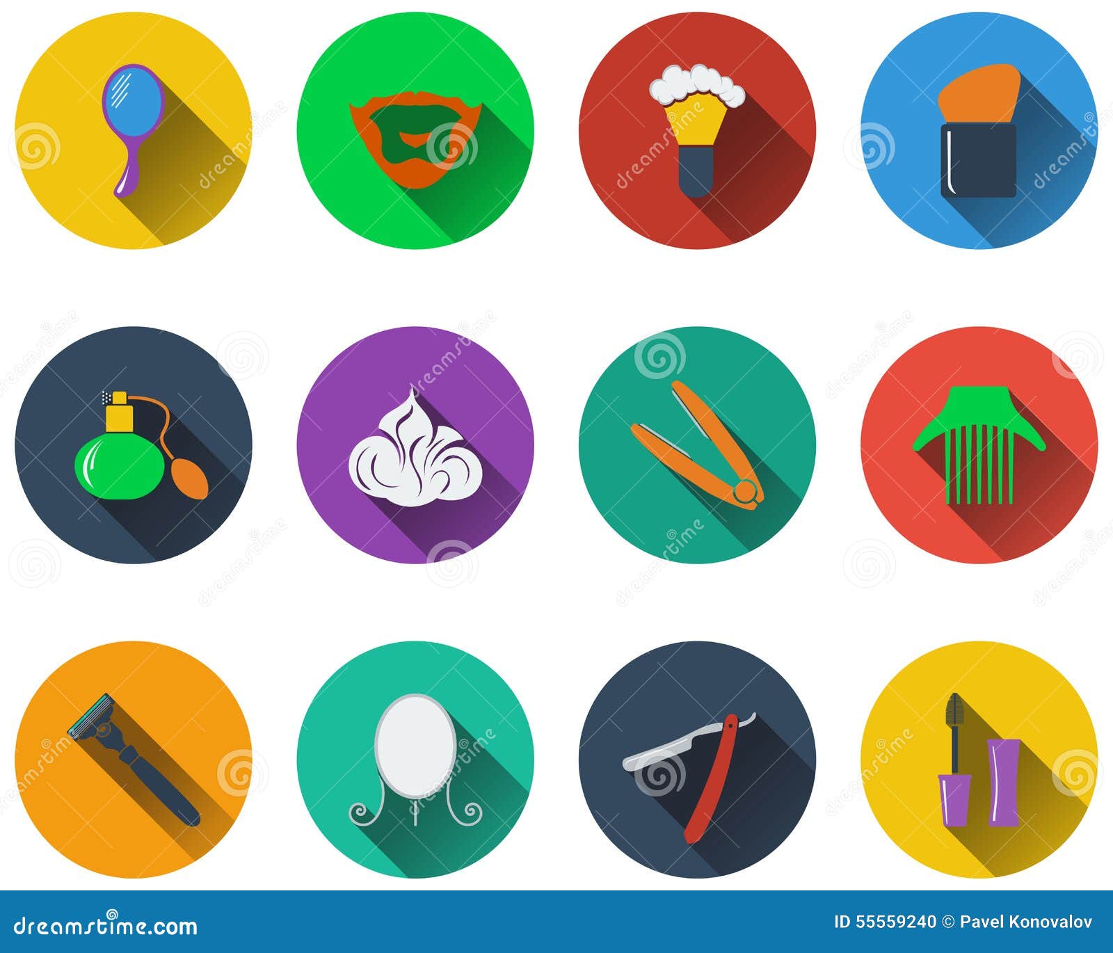 Set of barber icons stock vector. Illustration of care - 55559240