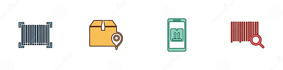 Set Barcode, Location with Cardboard Box, Mobile App Tracking and ...