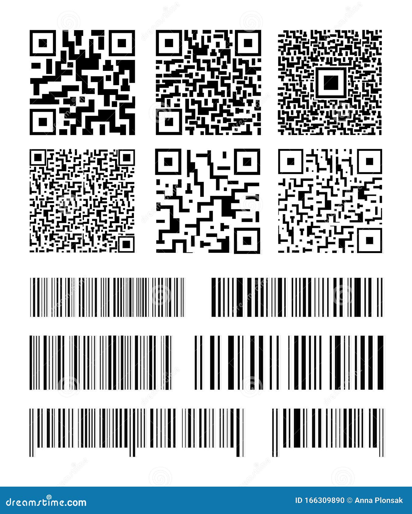 Set of Barcodes. Collection QR Codes. Vector Illustration Stock ...