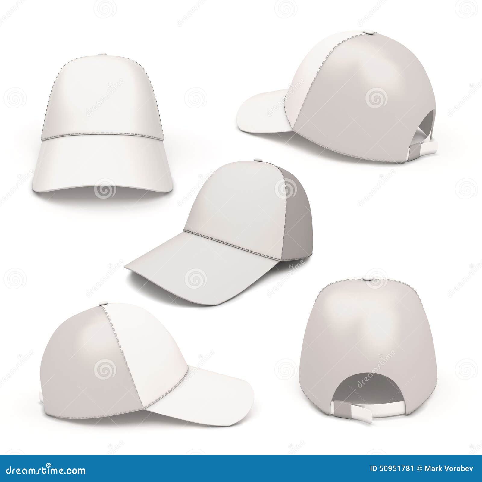 Set Baseball Caps from Different Angles Stock Illustration ...