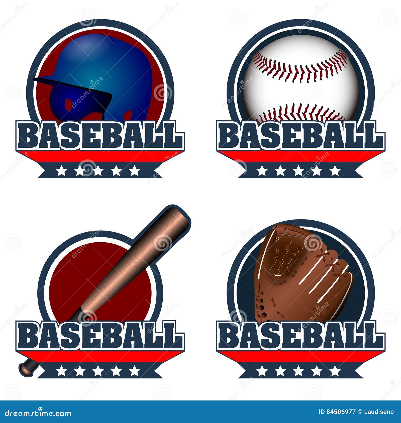 Set of baseball emblems stock illustration. Illustration of ball - 84506977