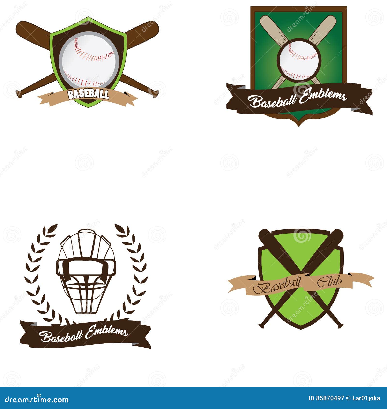 Set of baseball emblems stock vector. Illustration of laurel - 85870497