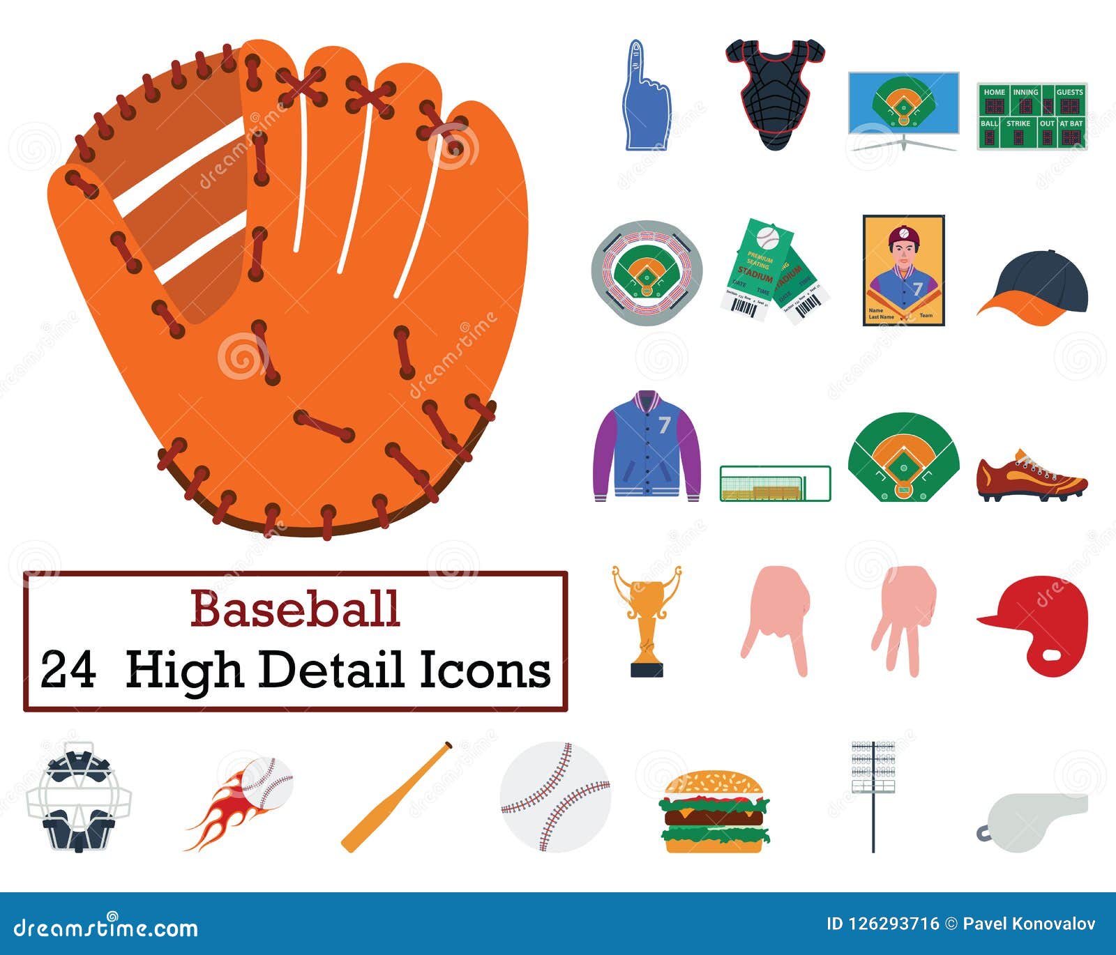 20 Baseball Icons, Baseball Diamond Scoring Symbols, Vector ...
