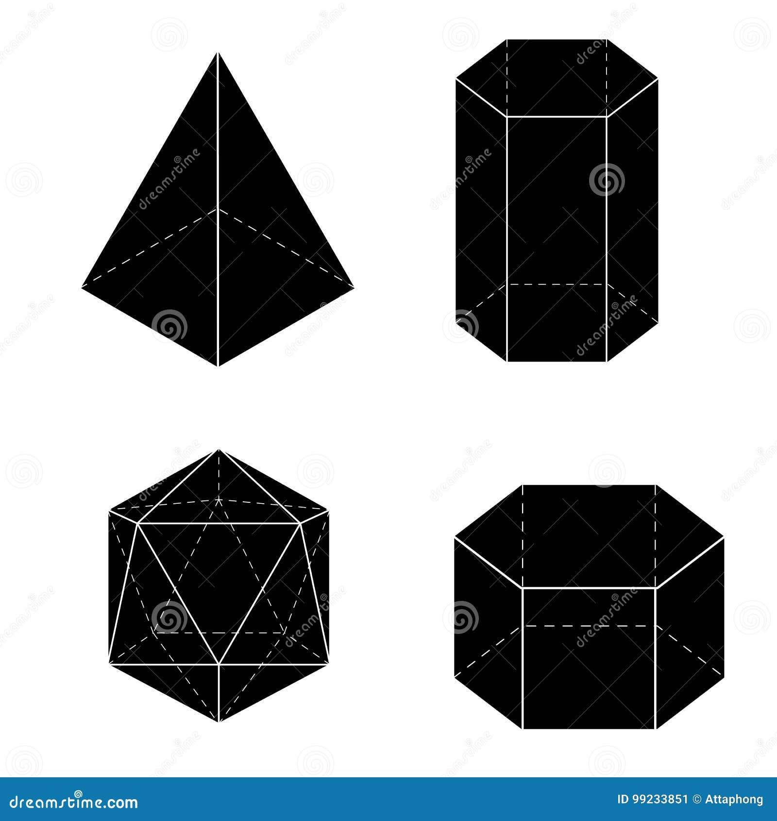 Set of Basic 3d Geometric Shapes. Geometric Solids Vector Isolated on a ...