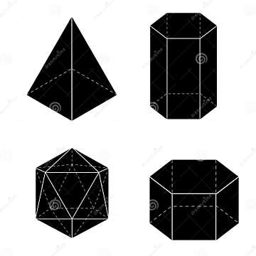 Set of Basic 3d Geometric Shapes. Geometric Solids Vector Isolated on a ...