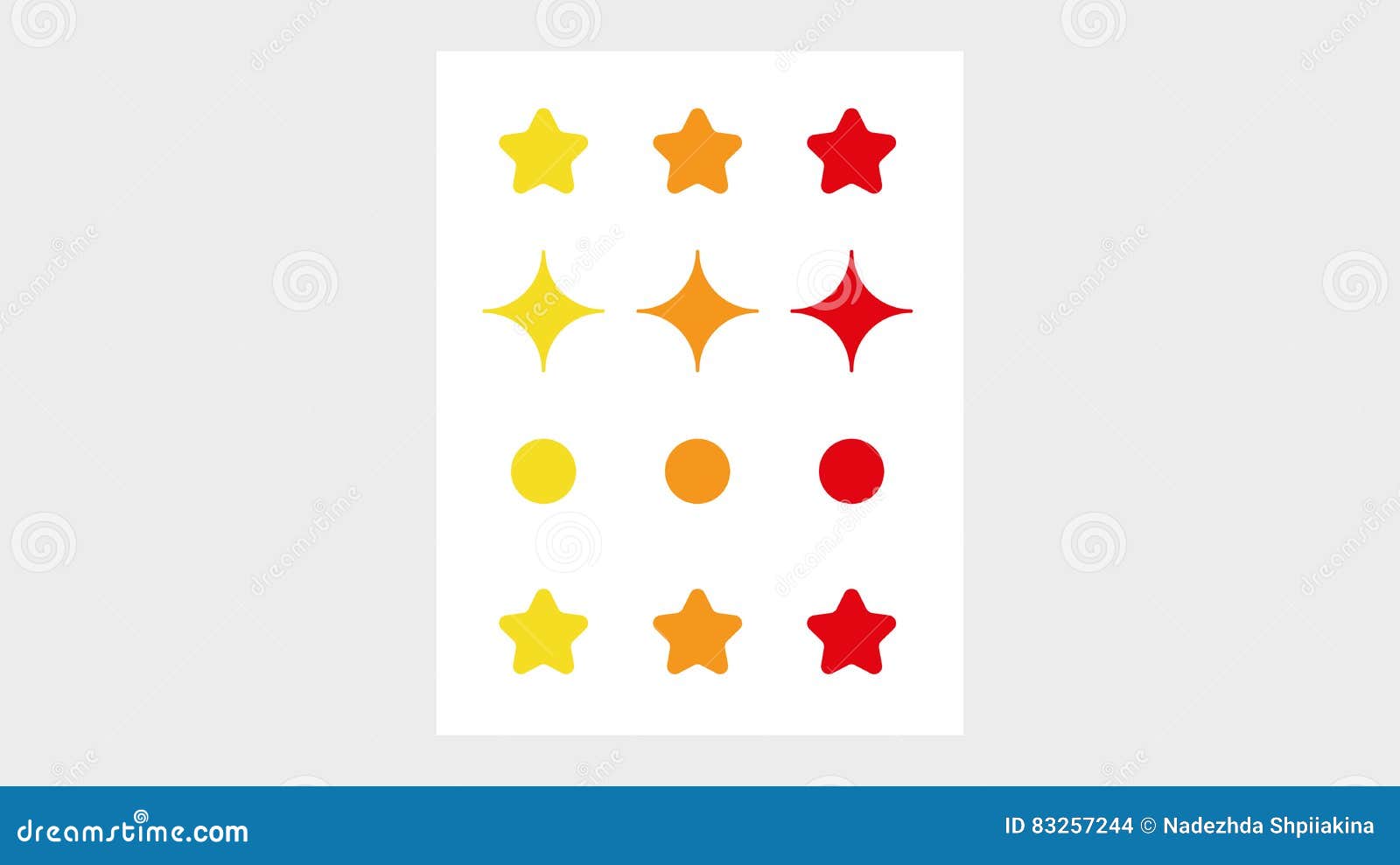 Set of Basic Elements. Vector Image of Stickers on a Light Background ...