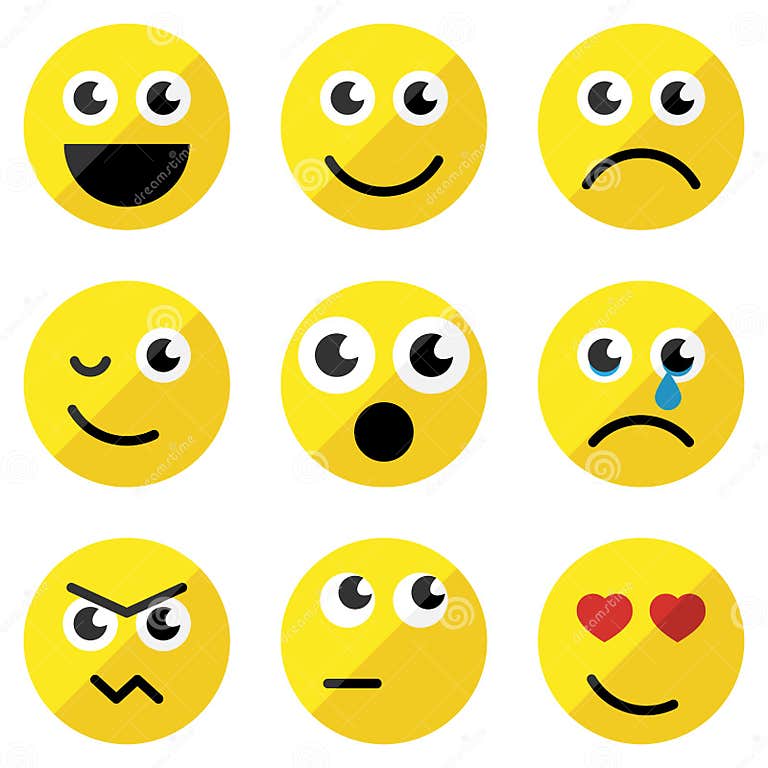 Set of basic emoticons stock vector. Illustration of emoticon - 36921033