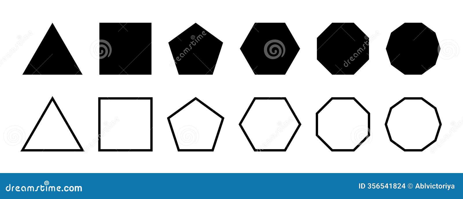 Set Of Hexagon And Octagon Simple Graphs. Collection Of Radar Or Spider ...
