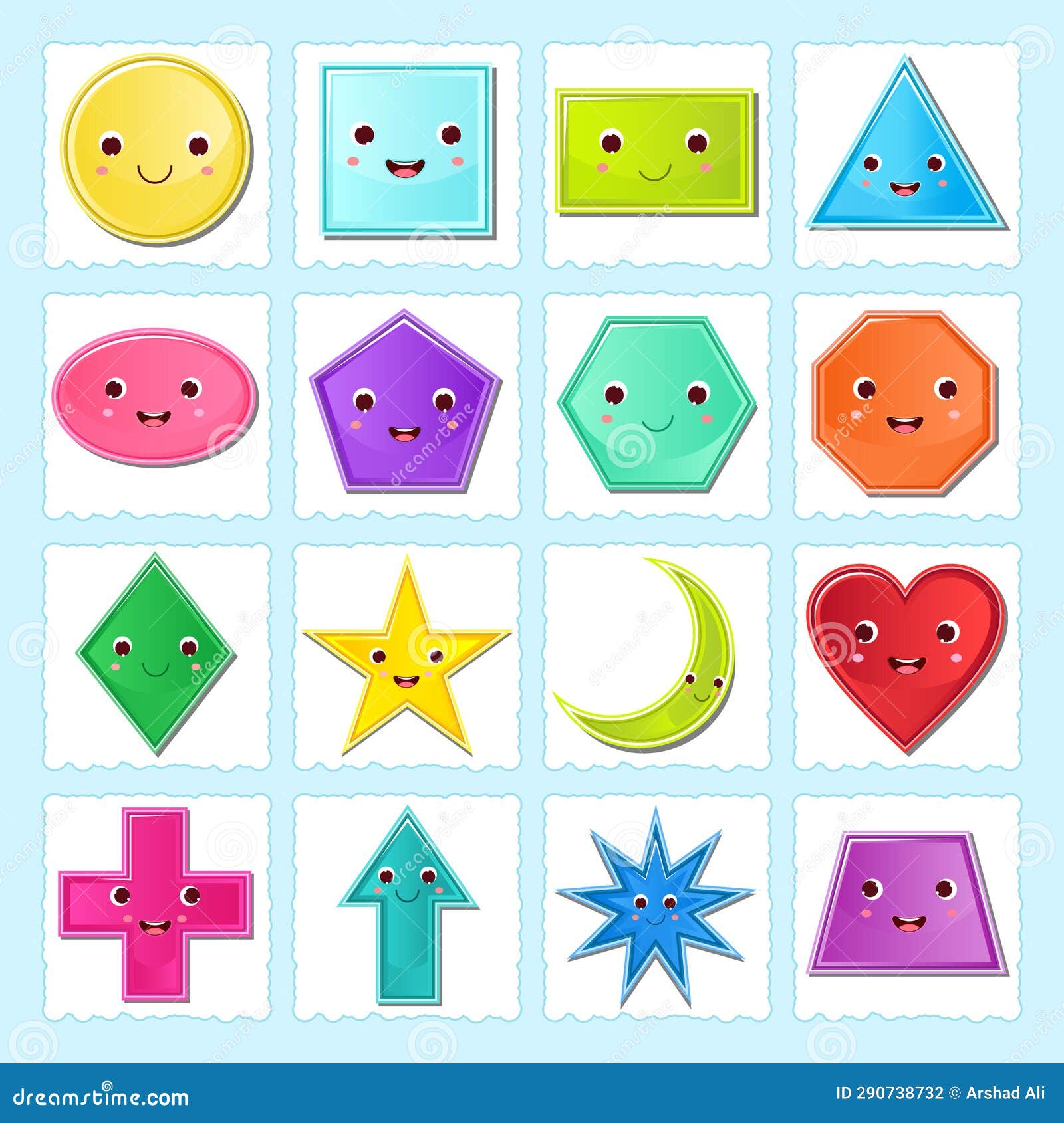 Set of Basic Geometric Shapes Stock Illustration - Illustration of ...