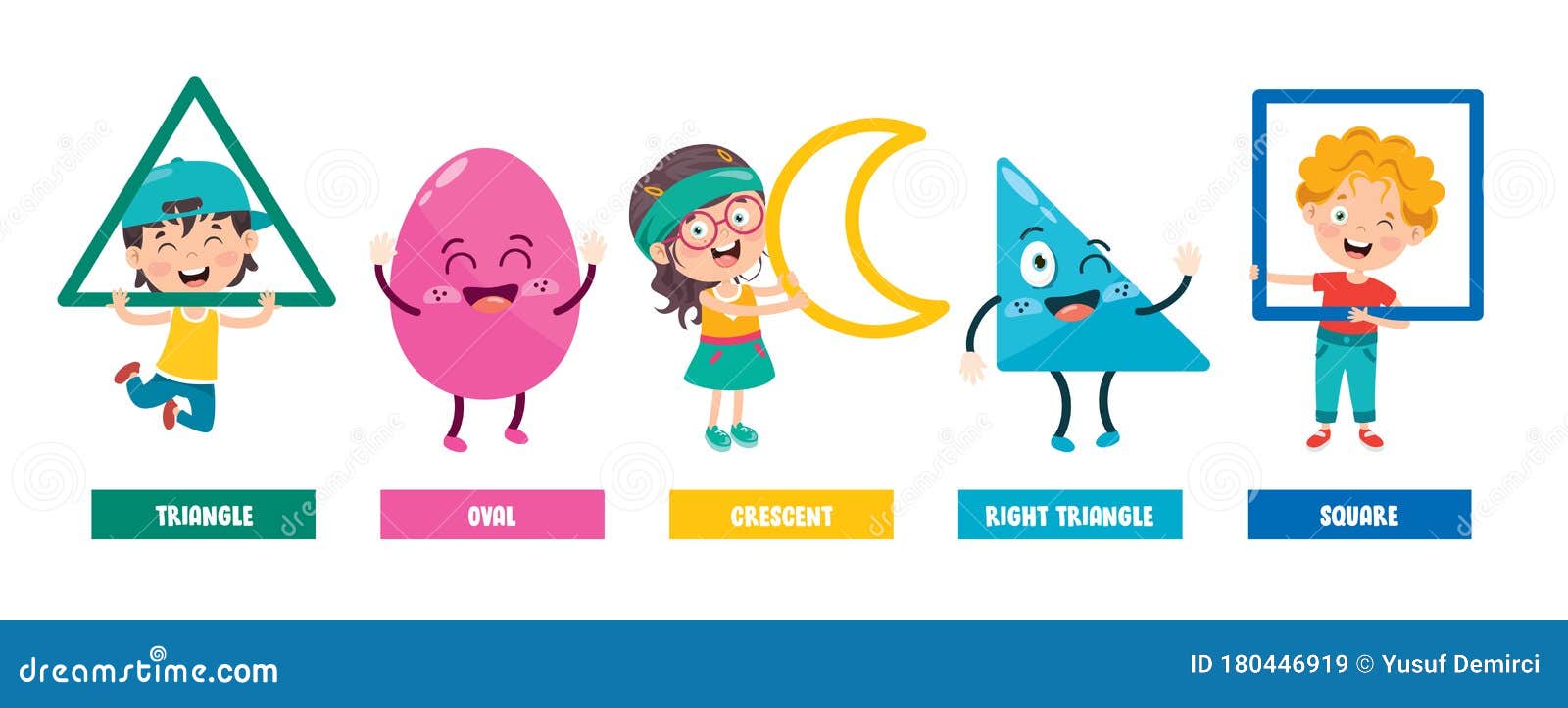 Set of Basic Geometric Shapes Stock Vector - Illustration of oval ...