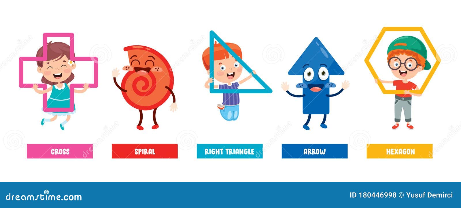 Set of Basic Geometric Shapes Stock Vector - Illustration of maths ...