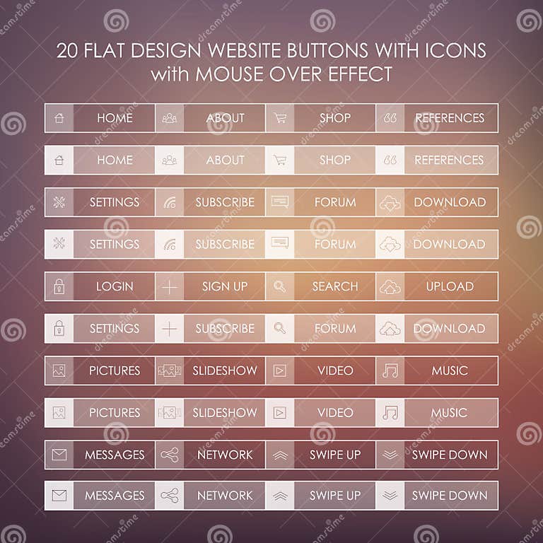 Set of 20 Basic Website Icons in Modern Flat Stock Vector ...