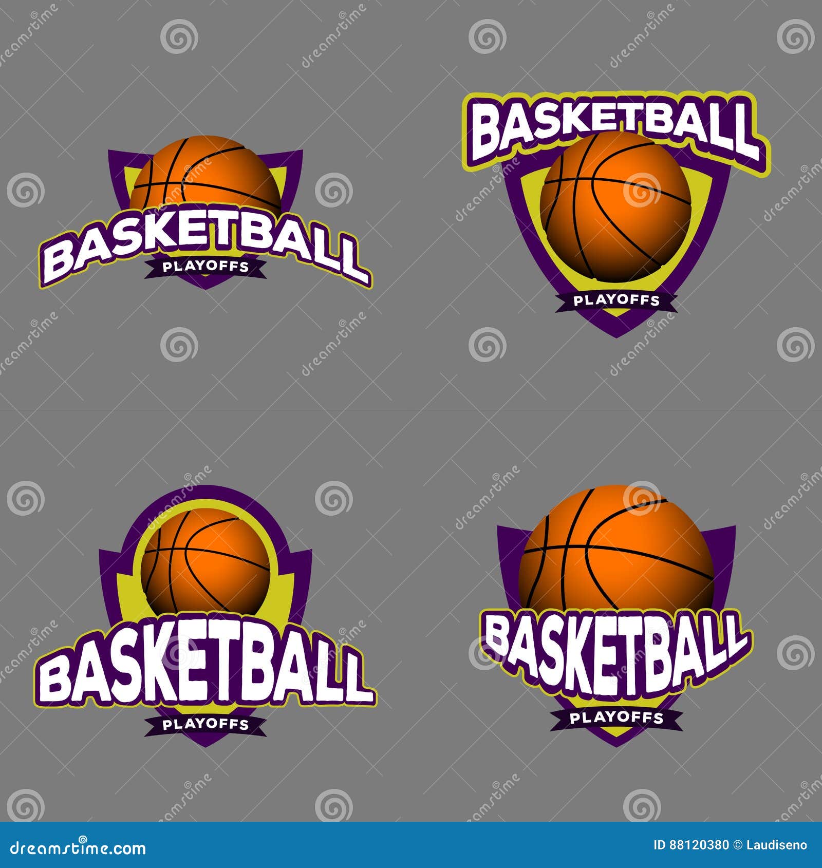Set of basketball emblems stock illustration. Illustration of ...