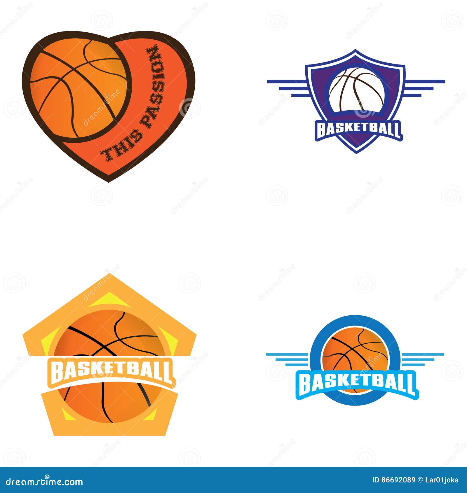 Set of Basketball Illustrations Stock Vector - Illustration of shape ...