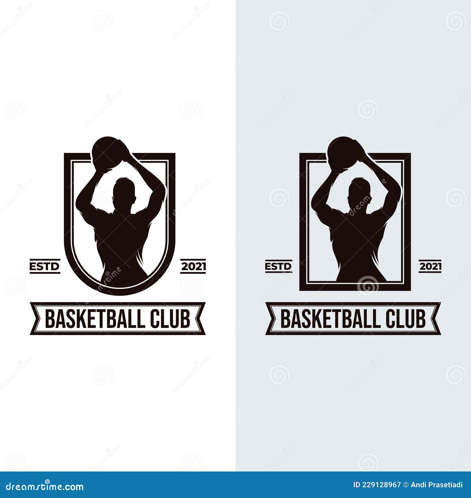 Set of Basketball Player Logo Design Stock Vector - Illustration of ...