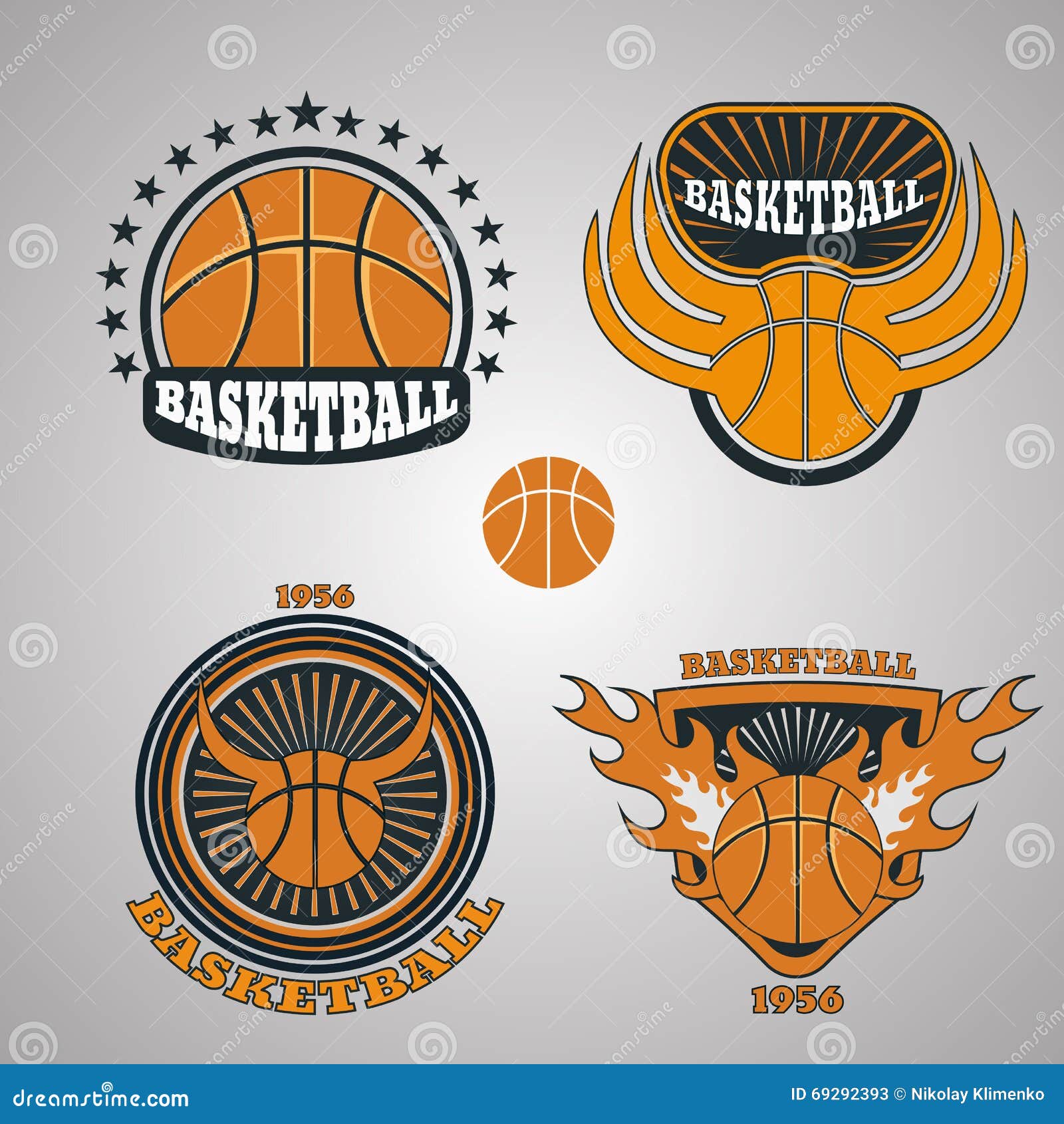 Set of Basketball Team Emblem Eps 10 Stock Vector - Illustration of ...