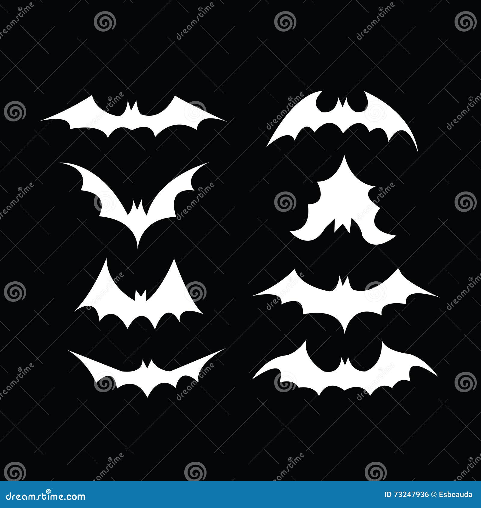 Set of bat symbol stock vector. Illustration of mystery - 73247936