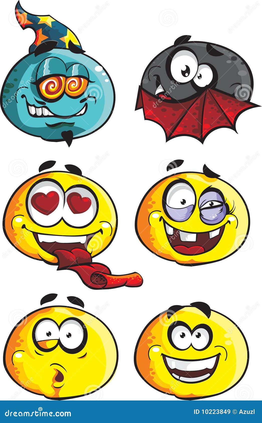 Set of batch smileys stock vector. Illustration of comic - 10223849