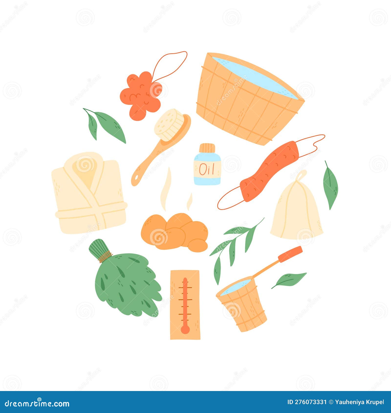 Set of Bath Elements in Flat Style. Vector Illustration. Bath ...