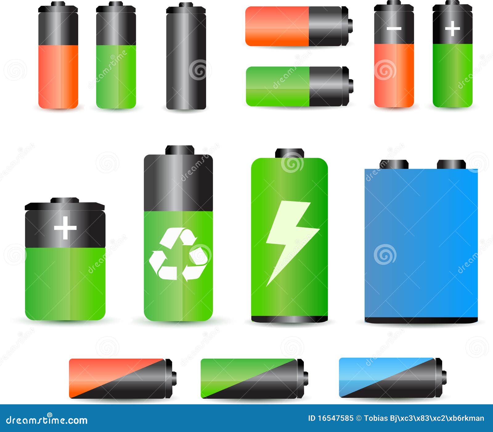 A set of batteries stock illustration. Illustration of electricity ...