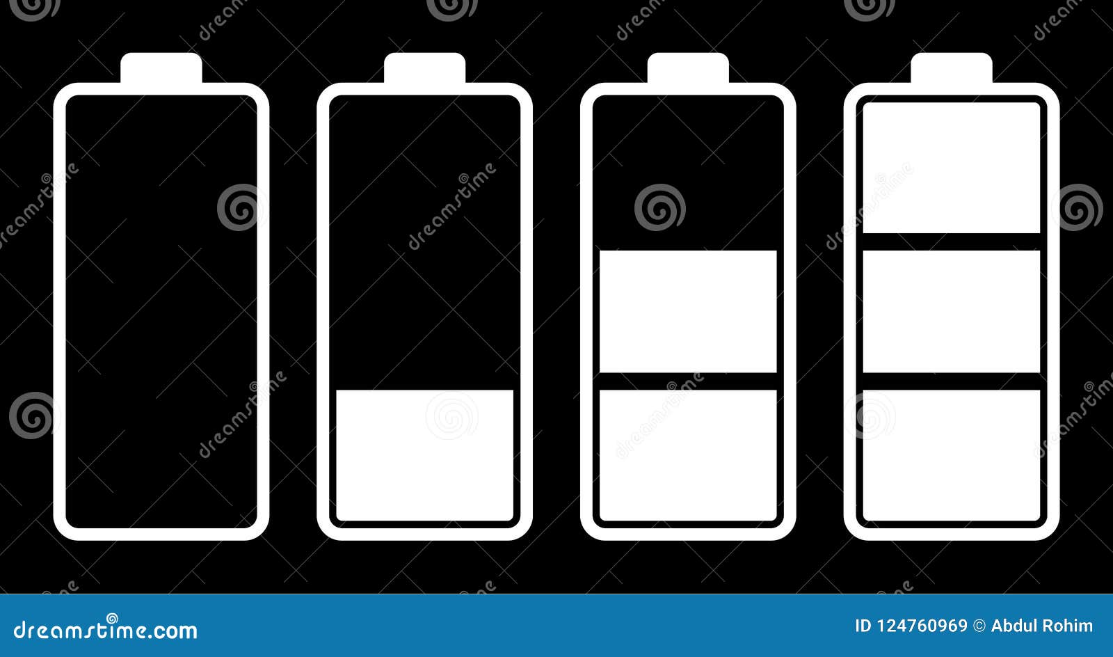 Set of Battery Charge Level Indicator Stock Illustration - Illustration ...