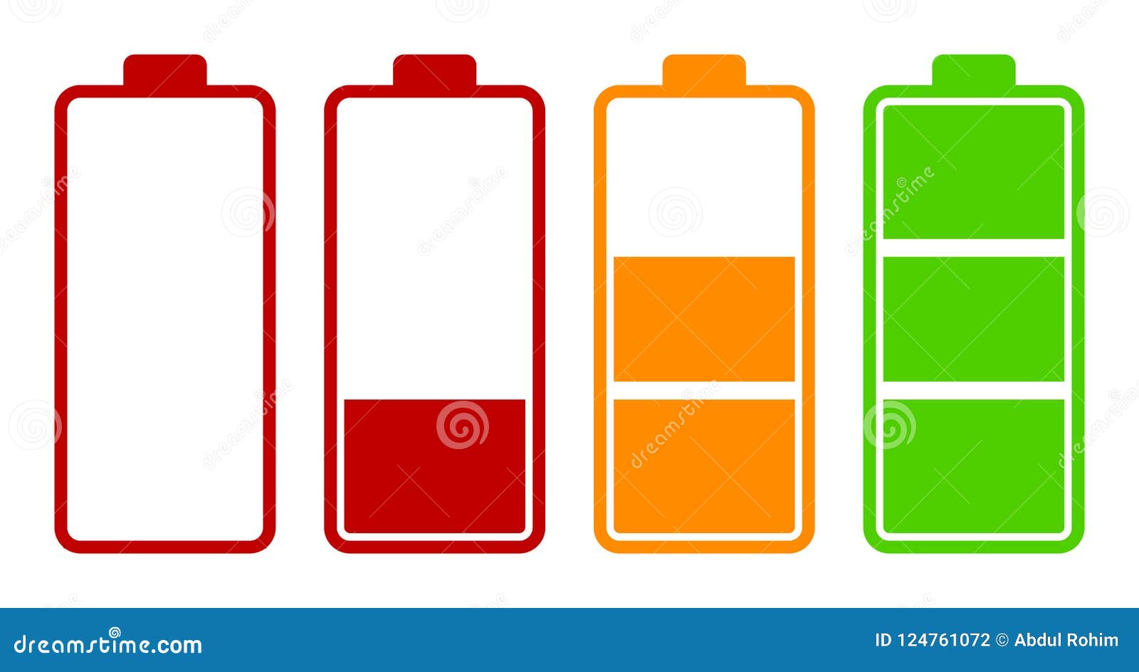 Set of Battery Charge Level Indicator Stock Illustration - Illustration ...
