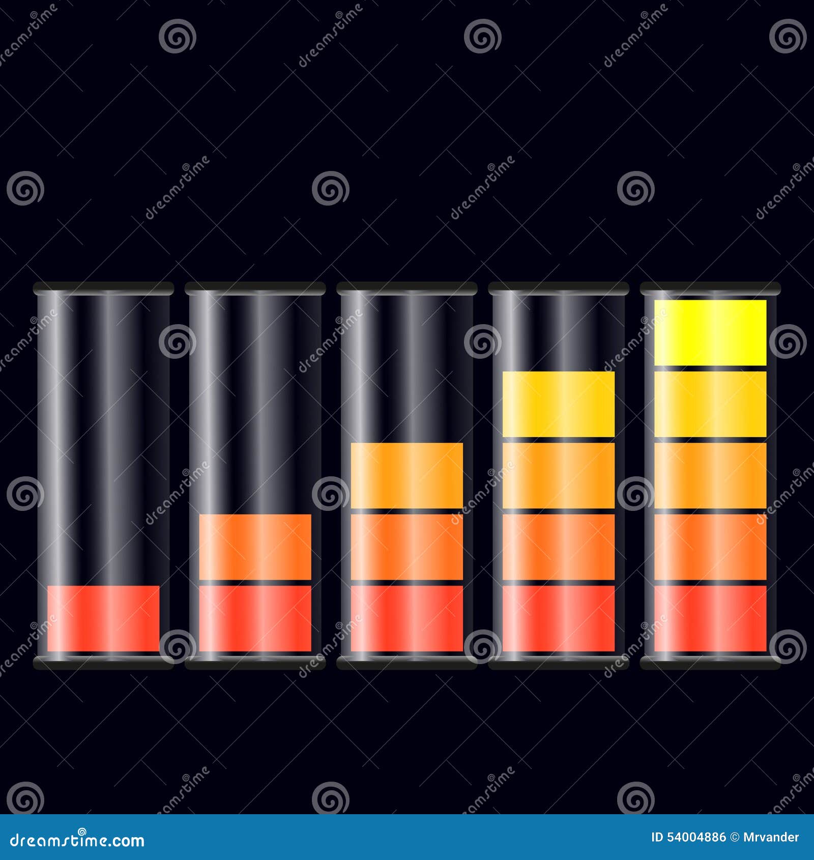 Set of Battery Charge Level Indicators Stock Vector - Illustration of ...