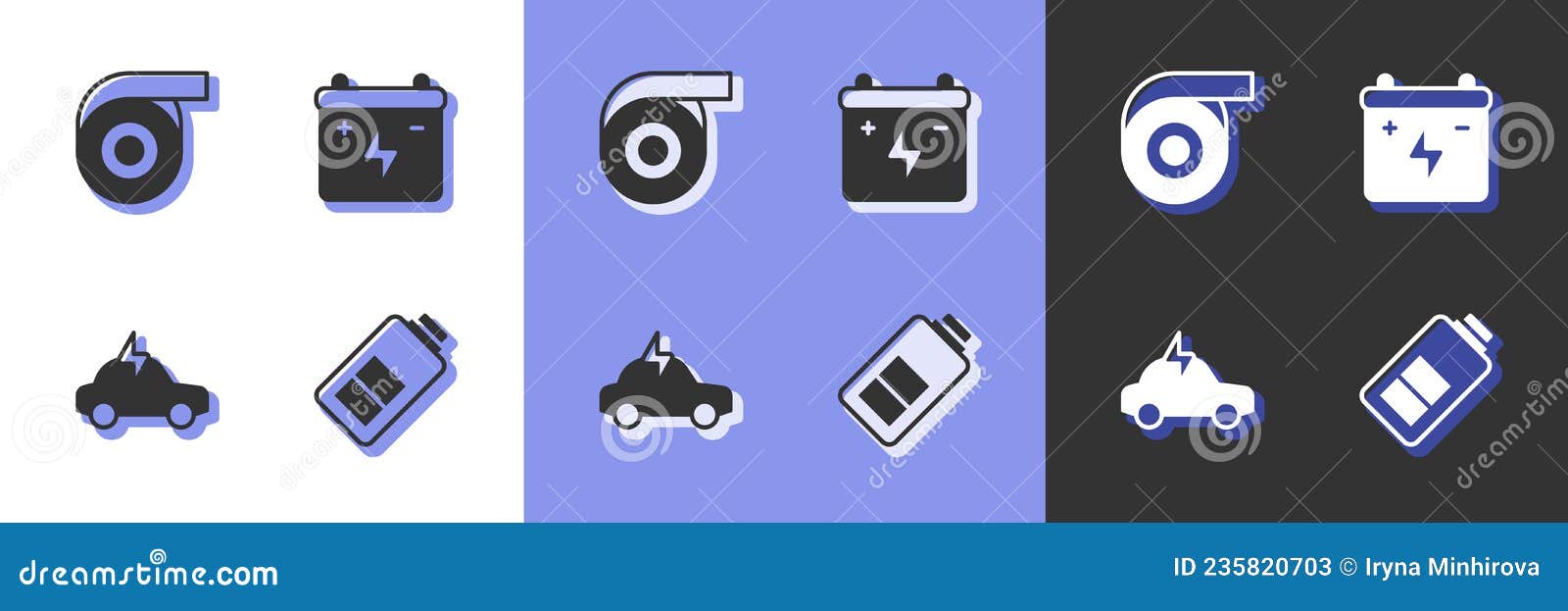 Set Battery Charge, Roll Adhesive Tape, Electric Car and Car Battery ...