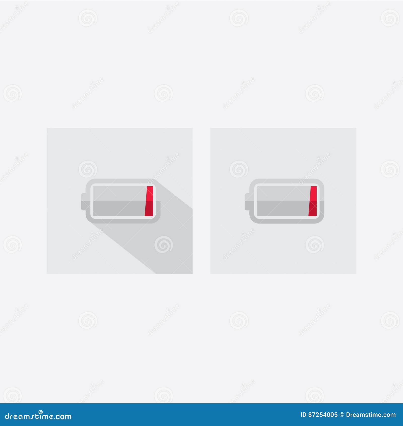 Set Battery Discharged Icon Stock Vector - Illustration of shadow, flat ...