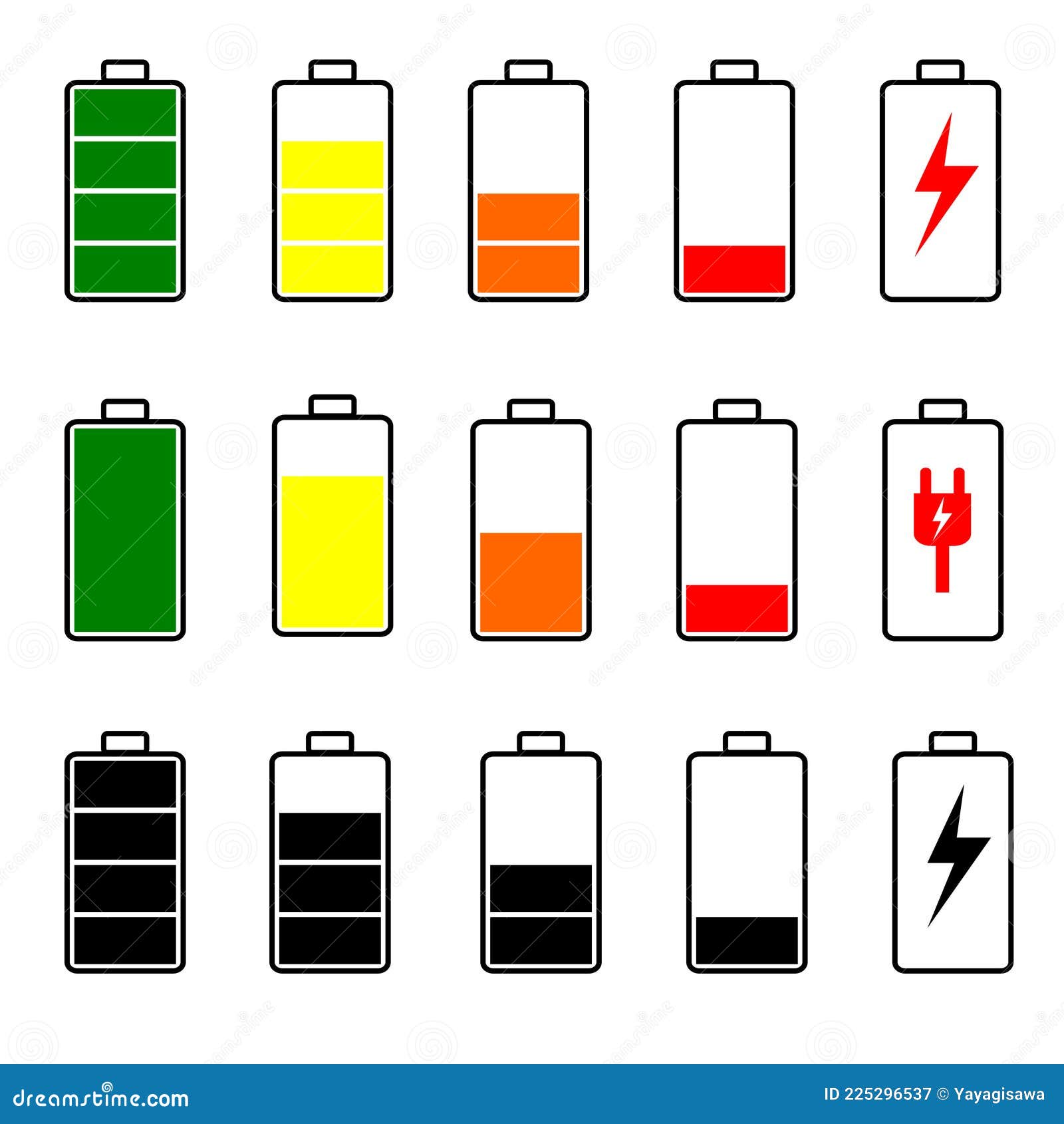 Battery Set Of Various Colors Stock Photo | CartoonDealer.com #215357412